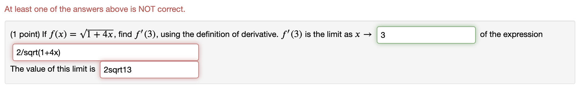 Solved (1 point) Let f(x) { -4x2 + 6x for x