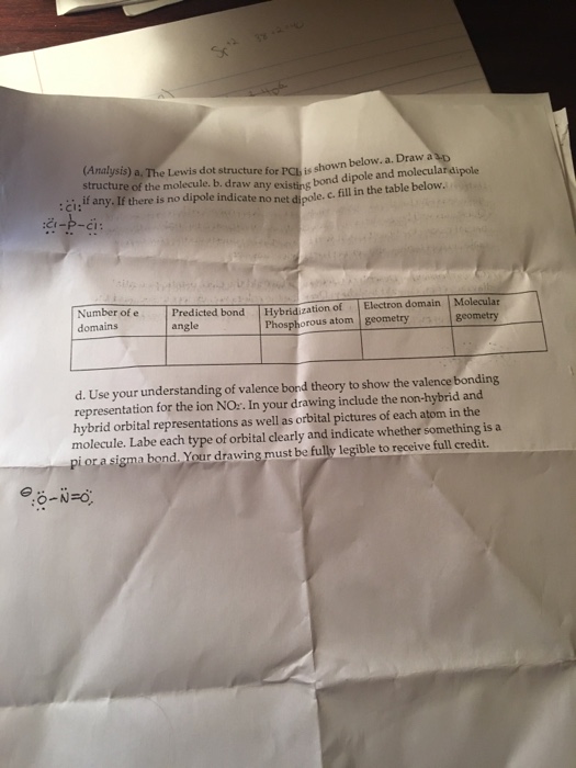Solved (Analysis) a. The Lewis dot structure for PCb is | Chegg.com
