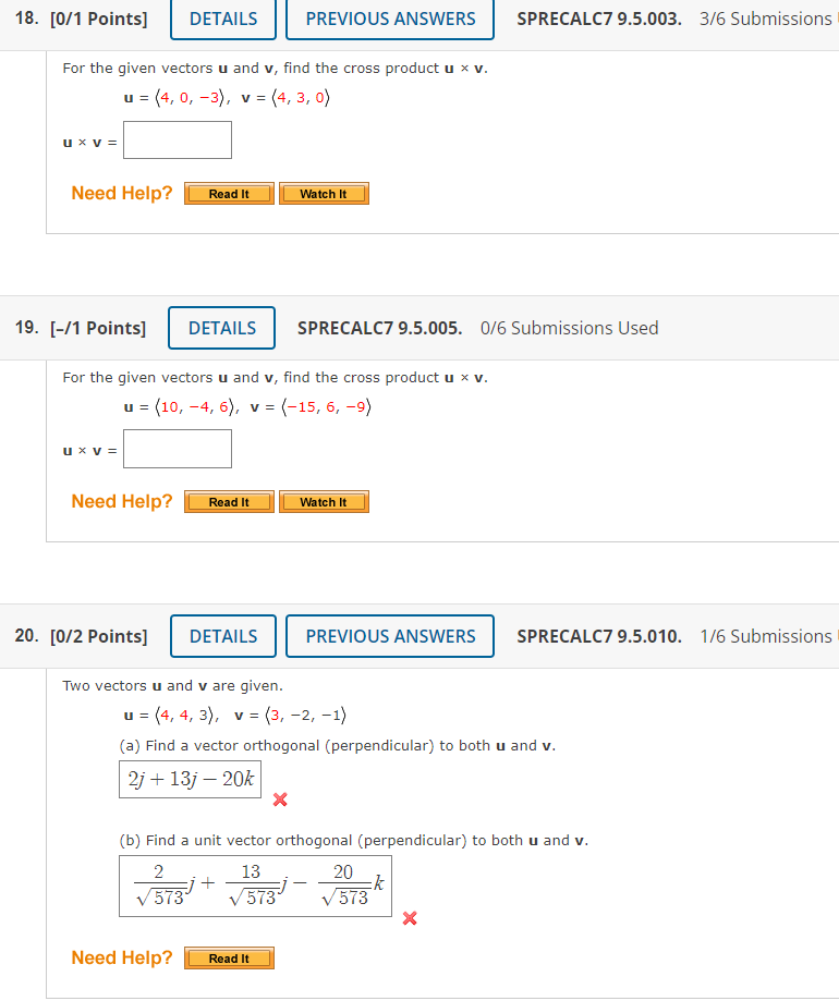 Solved 18. [0/1 Points] SPRECALC7 9.5.003. 3/6 Submissions | Chegg.com