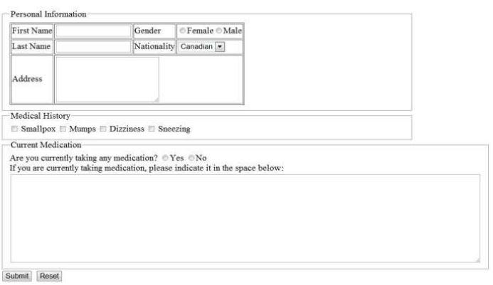 Solved Create a new HTML page, Form.html, build form. Using | Chegg.com