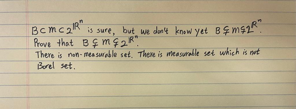 B⊂m⊂2Rn is sure, but we don't know yet B∓m⊂2Rn. Prove | Chegg.com