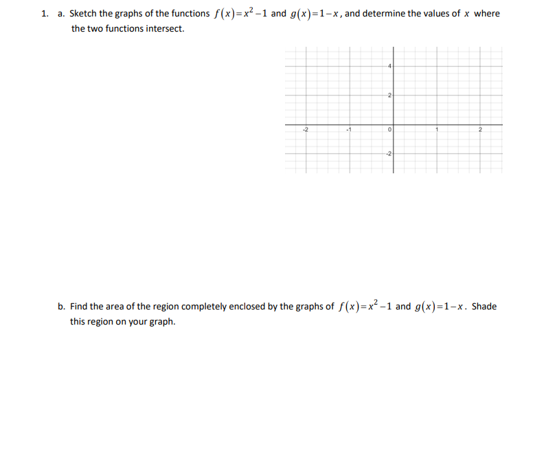 Solved a. Sketch the graphs of the functions f(x)=x2−1 and | Chegg.com