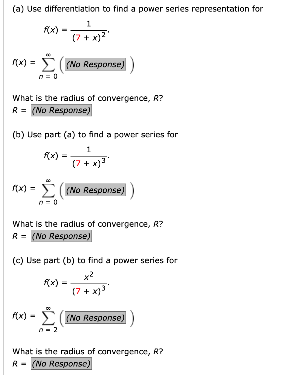 Solved (a) Use differentiation to find a power series | Chegg.com