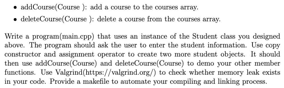 Solved 2. Design a class called Course. The class's purpose | Chegg.com