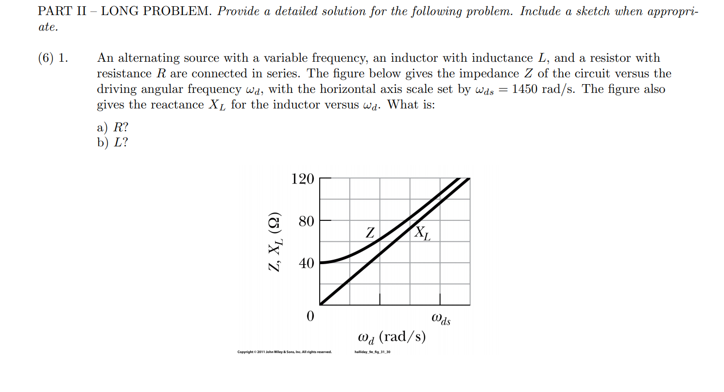 Solved PART II – LONG PROBLEM. Provide a detailed solution | Chegg.com