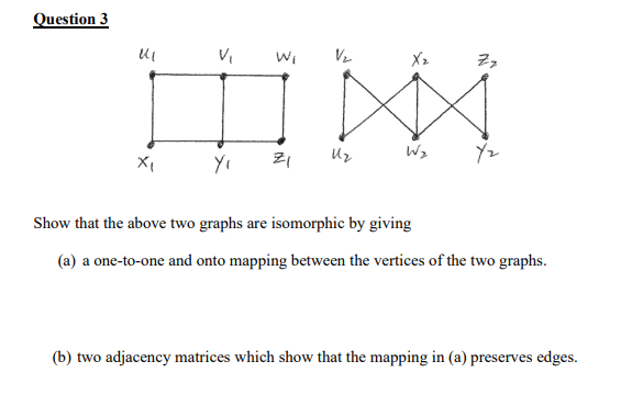 Solved Show that the above two graphs are isomorphic by | Chegg.com