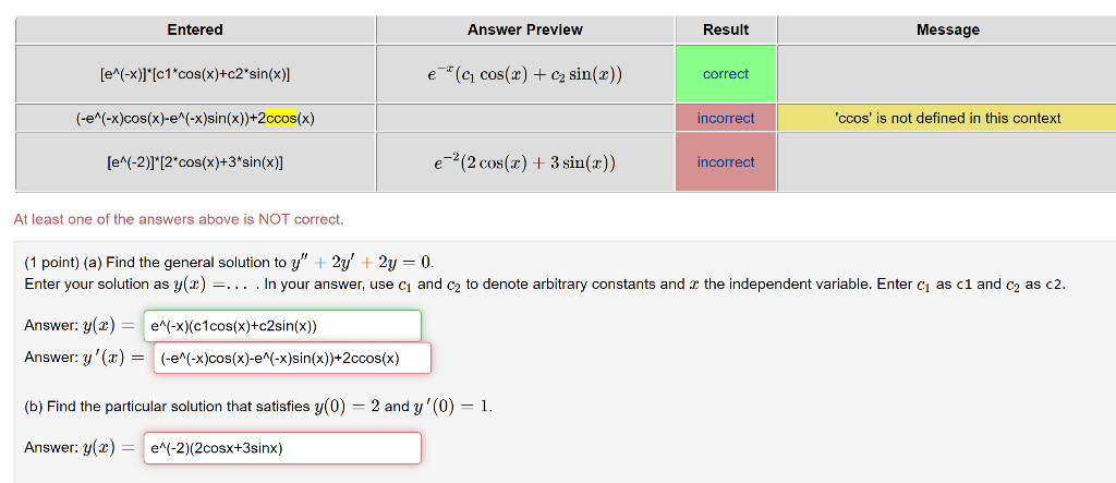 Solved Entered Answer Preview Result Message | Chegg.com