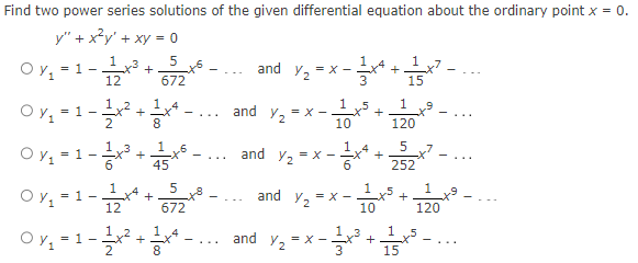 Solved Find two power series solutions of the given | Chegg.com
