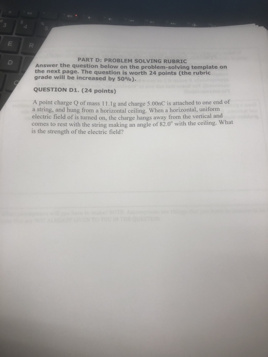 Solved 3 PART D: PROBLEM SOLVING RUBRIC Answer the question | Chegg.com