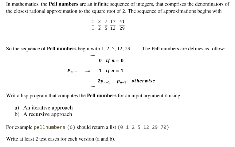 In mathematics, the Pell numbers are an infinite | Chegg.com