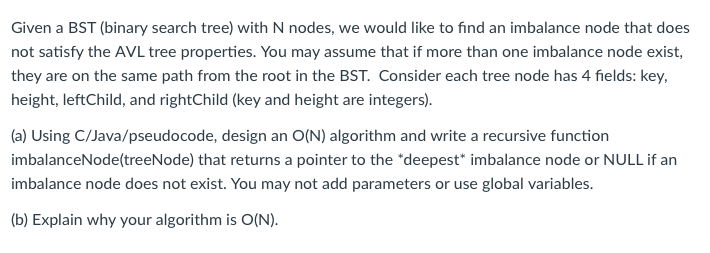 Solved Given a BST (binary search tree) with N nodes, we | Chegg.com