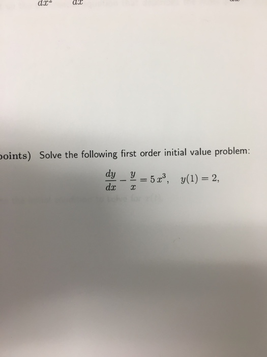 Solved Solve the following first order initial value | Chegg.com