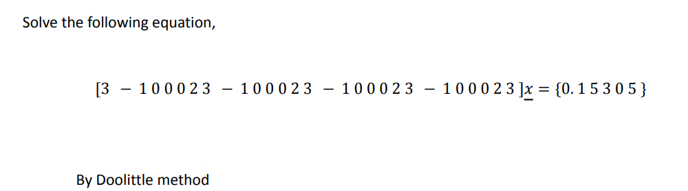 Solve the following equation, | Chegg.com