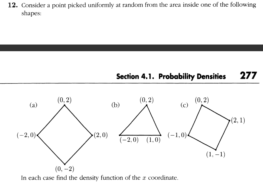 Solved 12. Consider a point picked uniformly at random from | Chegg.com