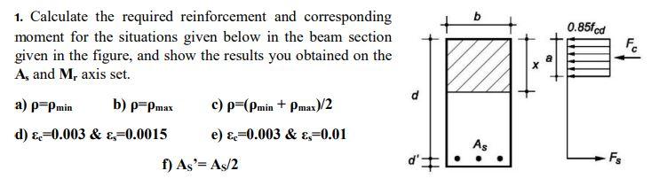 Solved concrete material c40, steel material s420, sizes: | Chegg.com