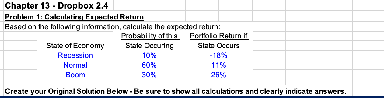 Solved Chapter 13 - Dropbox 2.4 Problem 1: Calculating | Chegg.com
