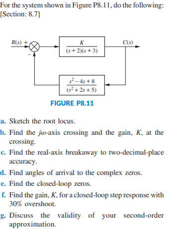 Solved For the system shown in Figure P8.11, do the | Chegg.com