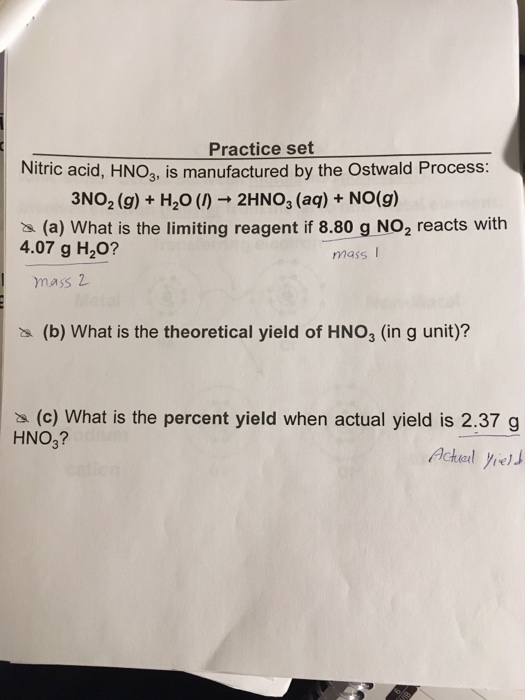 Solved Nitric acid, HNO_3, is manufactured by the Ostwald | Chegg.com