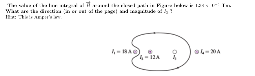 Solved The value of ﻿the line integral of ﻿vec(B) ﻿around | Chegg.com