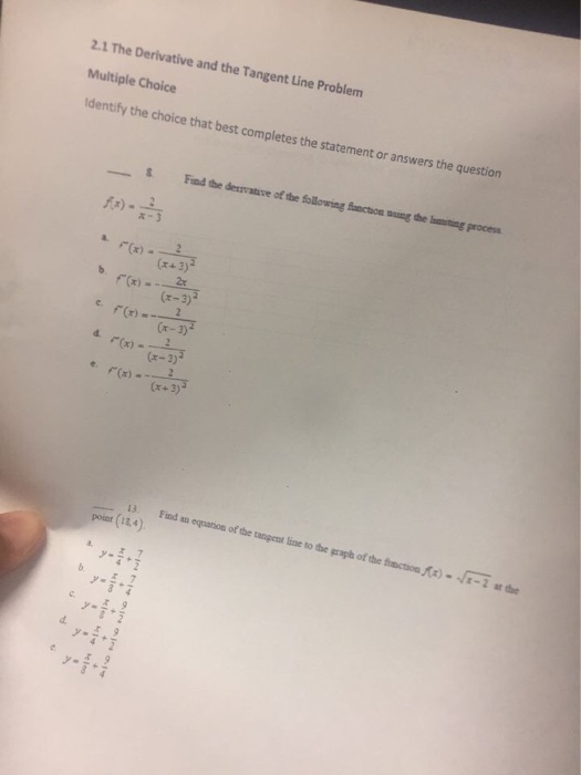 Solved 2.1 The Derivative and the Tangent Line Problem | Chegg.com