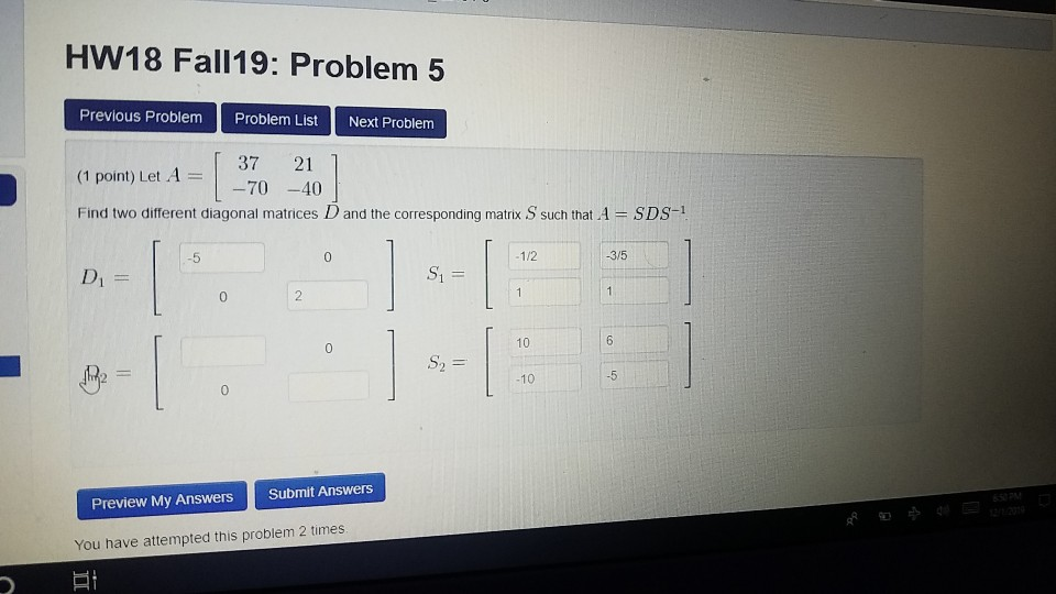 Solved HW18 Fall19: Problem 5 Previous Problem Problem List | Chegg.com