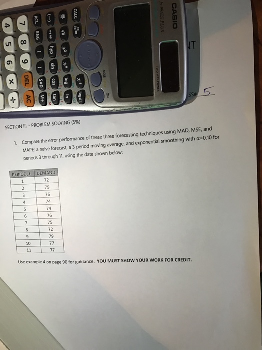 Solved 0 SECTION Ⅲ-PROBLEM SOLVING (5%) 1. Compare the error | Chegg.com