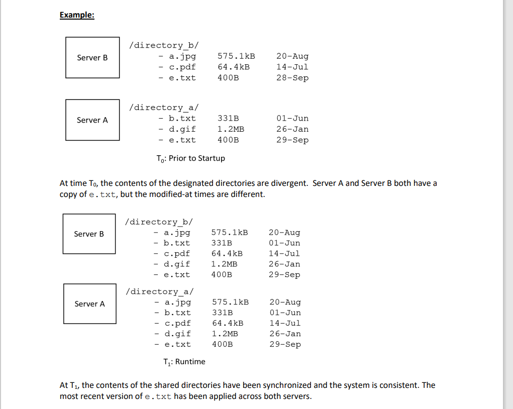 Problem: Server A and Server B should autonomously | Chegg.com
