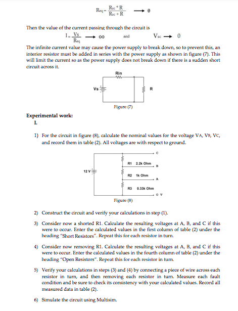 Part B: Faults; shorts and opens in series, parallel, | Chegg.com