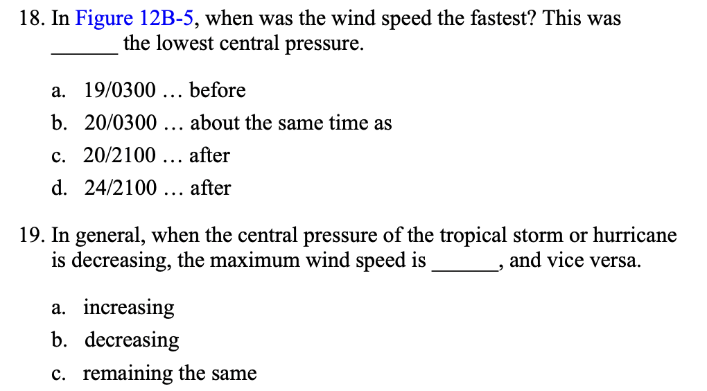 Solved Maria's Central Pressure and Maximum Sustained Wind | Chegg.com