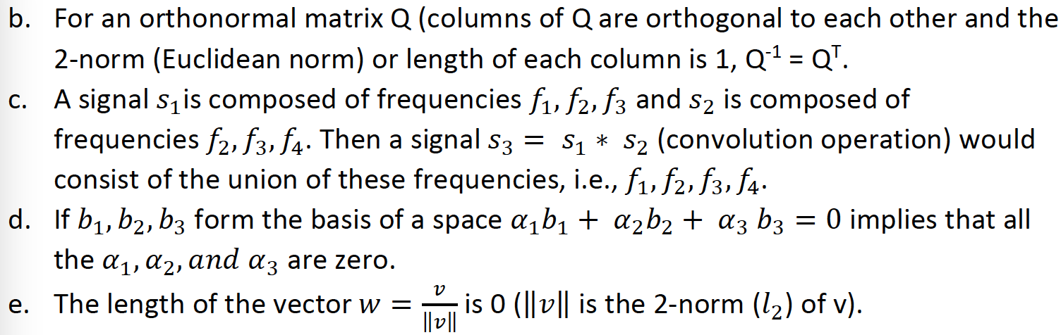 Solved b. For an orthonormal matrix Q (columns of Q are | Chegg.com
