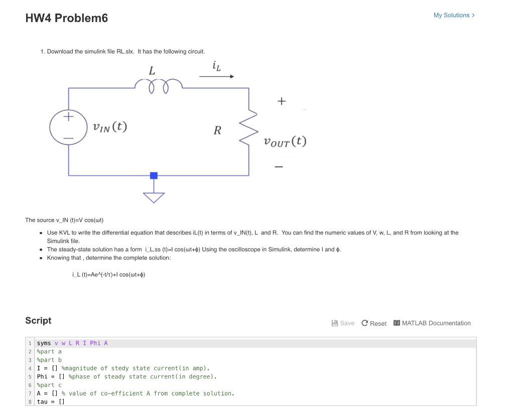Solved HW4 Problem My Solutions > 1. Download the simulink | Chegg.com