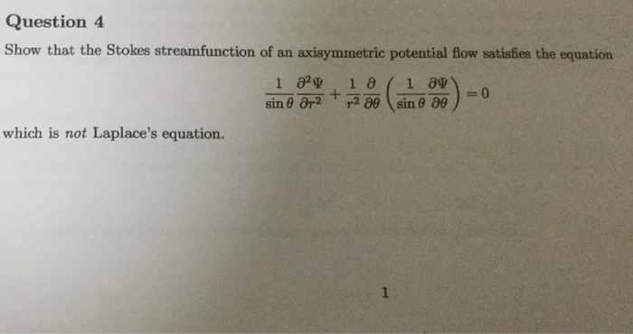 Solved Show that the Stokes streamfunction of an | Chegg.com