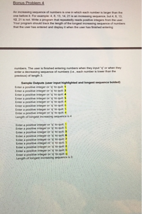 Solved Problem 1 Write a program that asks the user to enter | Chegg.com