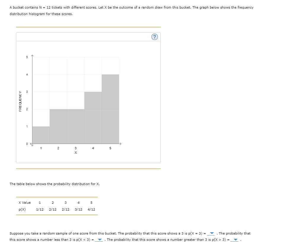 Solved A bucket contains N=12 tickets with different scores. | Chegg.com