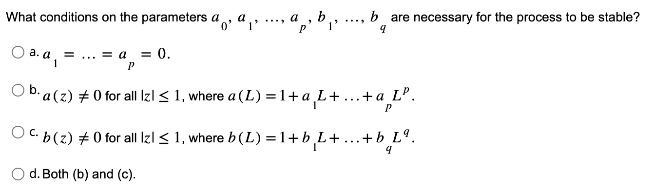 Solved What conditions on the parameters a0,a1,…,ap,b1,…,bq | Chegg.com