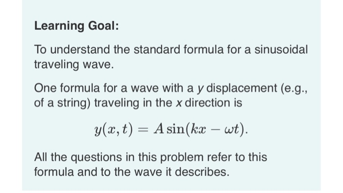Solved Learning Goal: To understand the standard formula for | Chegg.com