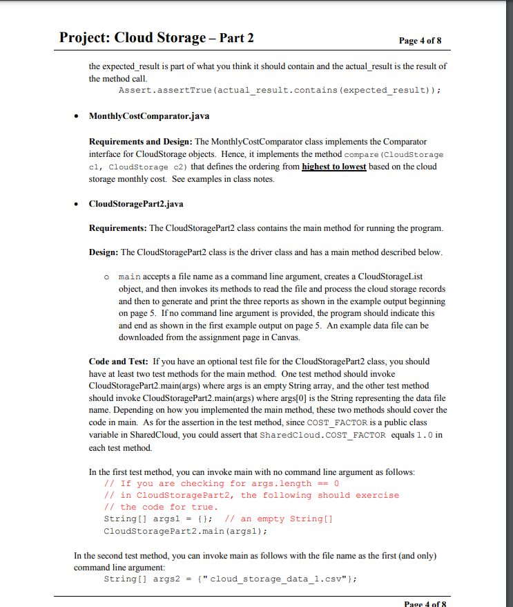 Project: Cloud Storage - Part 2 Page 2 of 8 | Chegg.com