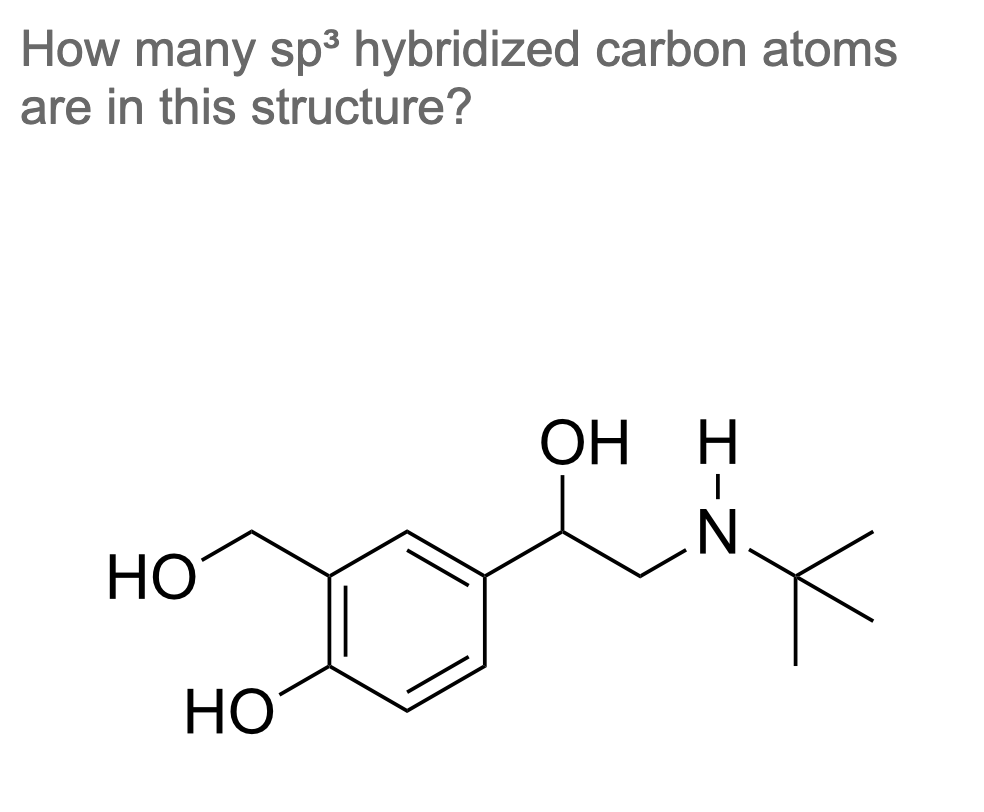 Solved How many sp3 hybridized carbon atoms are in this | Chegg.com