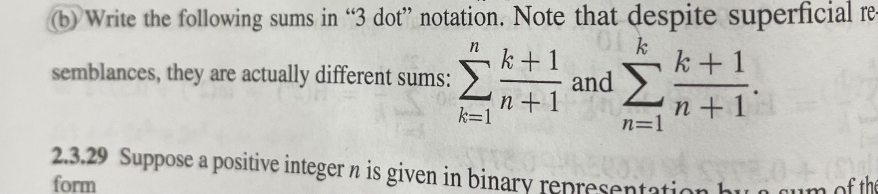 Solved n (6) Write the following sums in “3 dot” notation. | Chegg.com