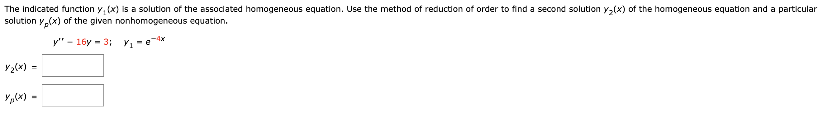 Solved solution yp(x) of the given nonhomogeneous equation. | Chegg.com