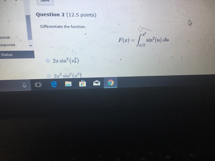 Solved Question 1 (12.5 points) Differentiate the function | Chegg.com