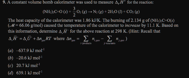 Solved Determine the change in Hrxn for the reaction at | Chegg.com
