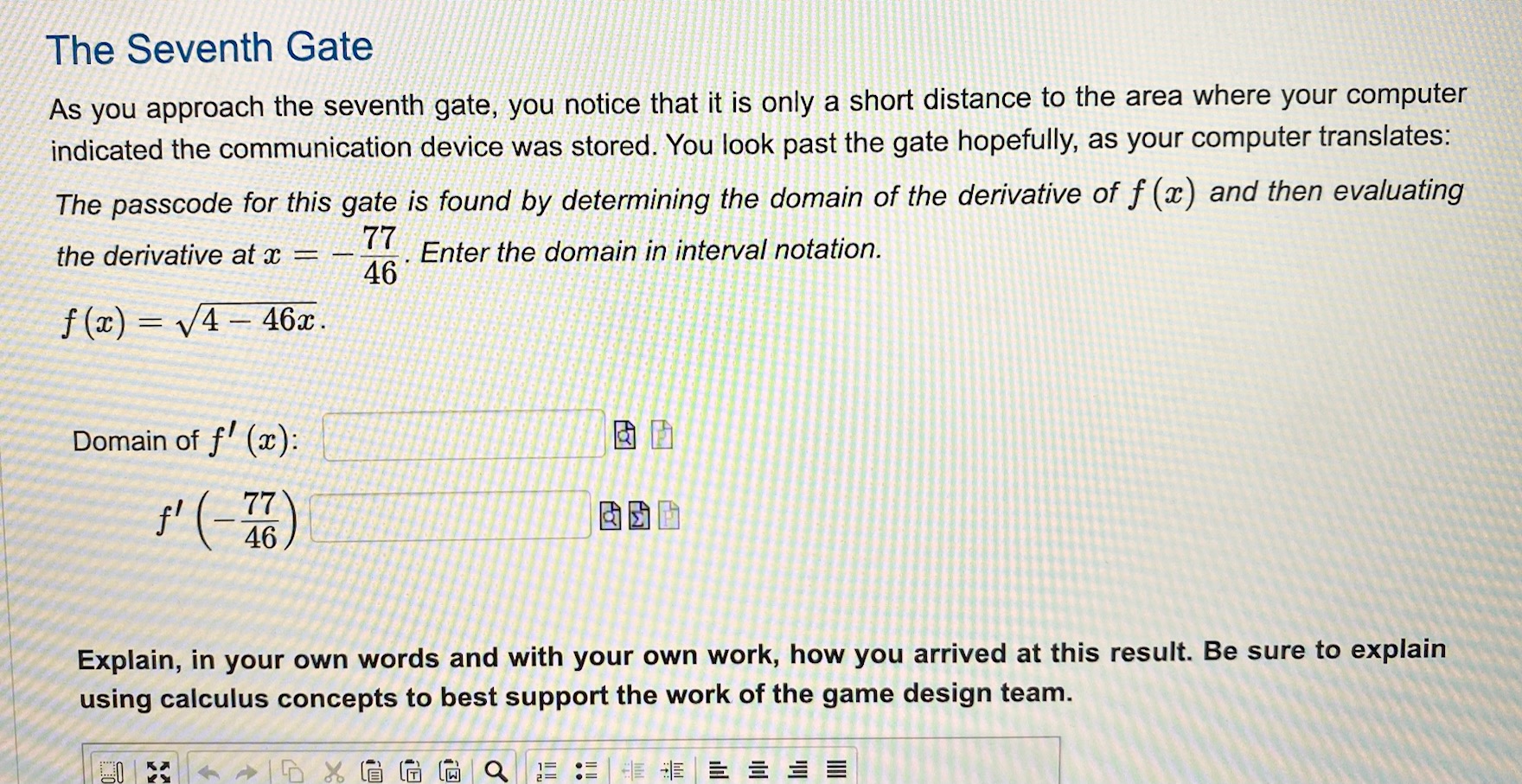 Solved The Seventh Gate As you approach the seventh gate, | Chegg.com