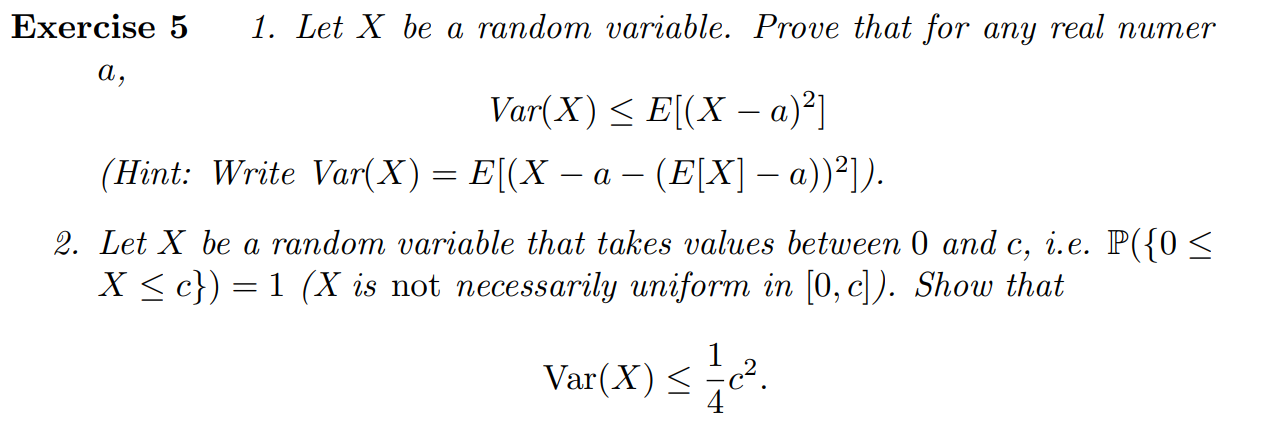 xercise 5 1. Let X be a random variable. Prove that | Chegg.com xercise 5 1. Let X be a random variable. Prove that | Chegg.com