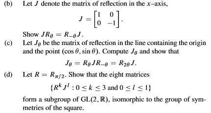 Solved (b) Let J denote the matrix of reflection in the | Chegg.com
