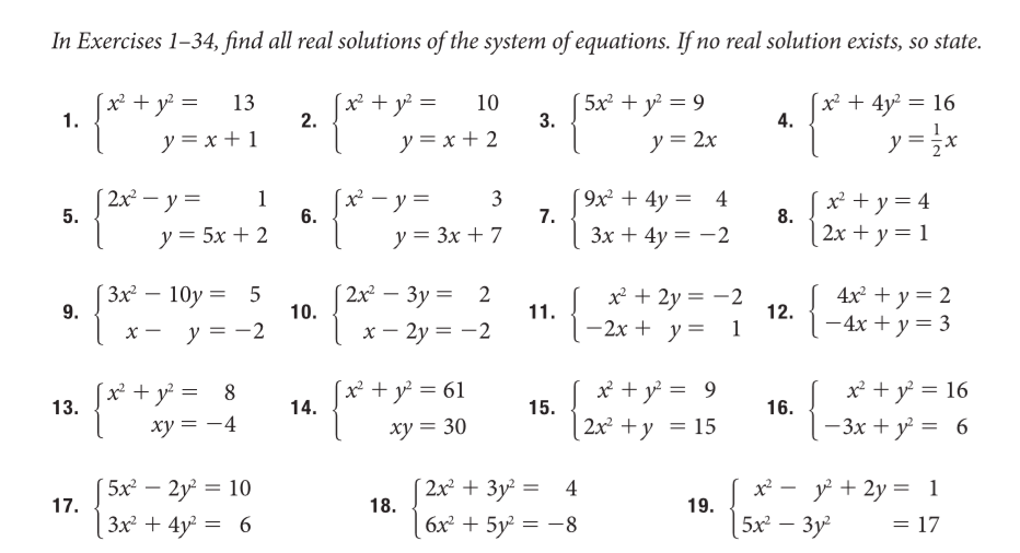 Solved In Exercises 1-34, find all real solutions of the | Chegg.com