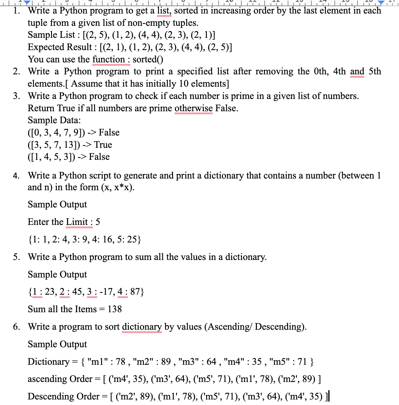 Solved 1. ﻿Write a Python program to ﻿get a list, sorted in | Chegg.com