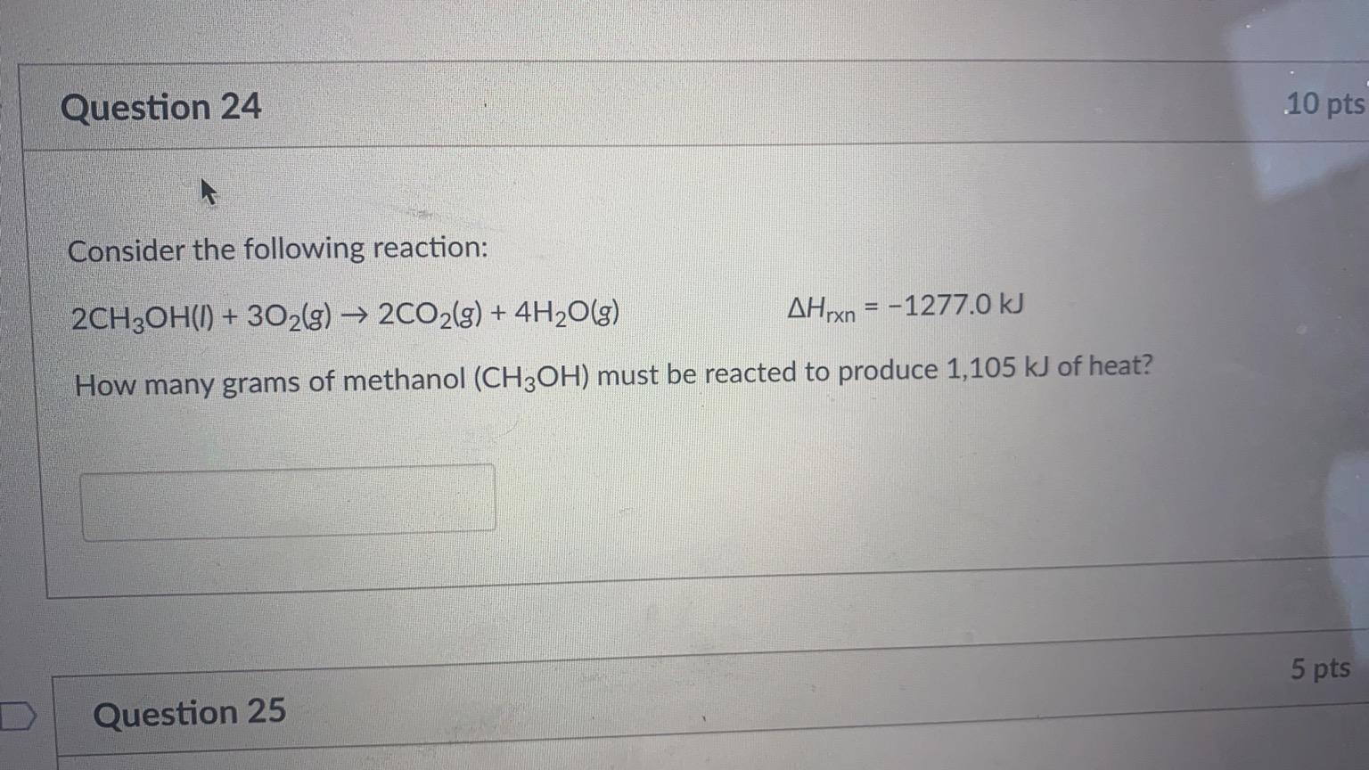 Solved Question 24 10 pts Consider the following reaction: | Chegg.com