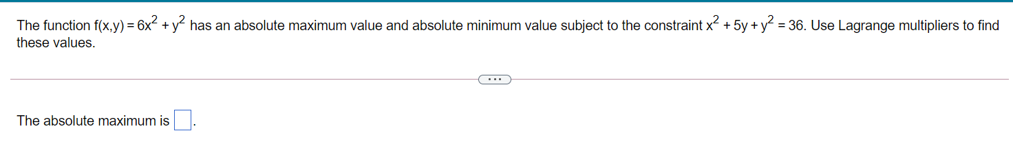Solved The Function F X Y 6x² Y2 Has An Absolute