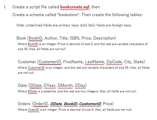 Solved Create a script file called bookcreate.sql, then | Chegg.com
